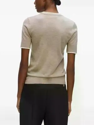 Karl Lagerfeld Logo-embroidered Merino Wool T-shirt