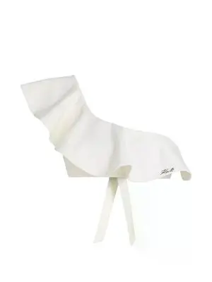 Karl Lagerfeld Ruffled One-shoulder Bikini Top - White