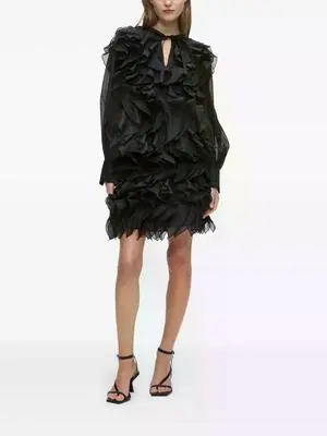 Karl Lagerfeld Ruffled Semi-sheer Blouse