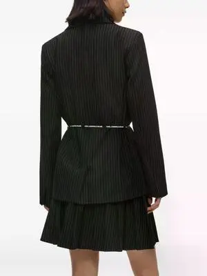 Karl Lagerfeld Pinstripe Belted Blazer