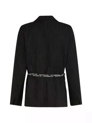 Karl Lagerfeld Pinstripe Belted Blazer