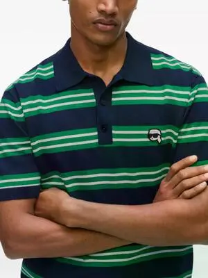 Karl Lagerfeld Ikon Stripe Knit Polo Shirt
