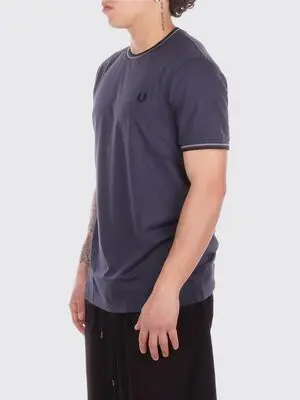 Fred Perry Cotton T-shirt With Logo - Blue