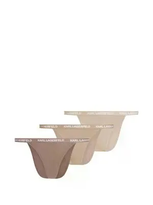 Karl Lagerfeld Logo Brazilian Briefs 3-pack - Neutrals