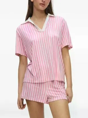 Karl Lagerfeld Signature Stripe-print Pajamas - Pink