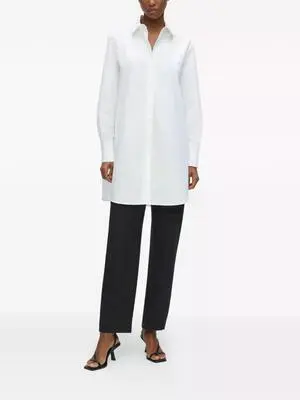 Karl Lagerfeld Pearl-embellished Poplin Tunic Shirt