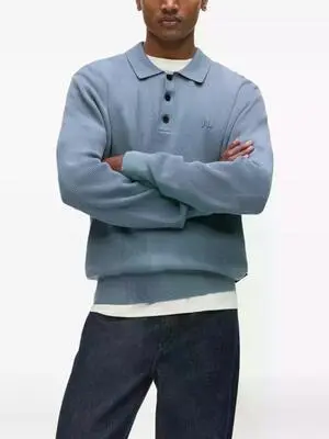 Karl Lagerfeld Ribbed-knit Polo Shirt