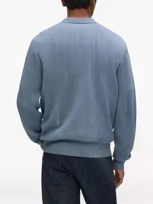 Karl Lagerfeld Ribbed-knit Polo Shirt