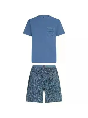 Karl Lagerfeld Ikon-print Pajamas Set - Blue