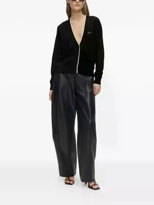 Karl Lagerfeld Merino Wool Cardigan With Contrast Trim