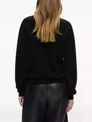 Karl Lagerfeld Merino Wool Cardigan With Contrast Trim