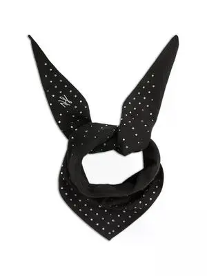 Karl Lagerfeld Autograph Rhinestone Triangle Scarf