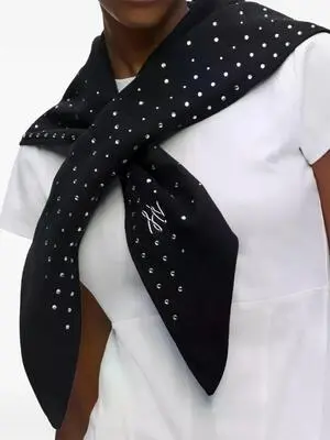 Karl Lagerfeld Autograph Rhinestone Triangle Scarf