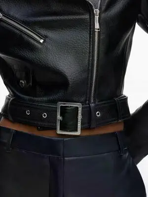 Karl Lagerfeld Belted Biker Jacket - Black