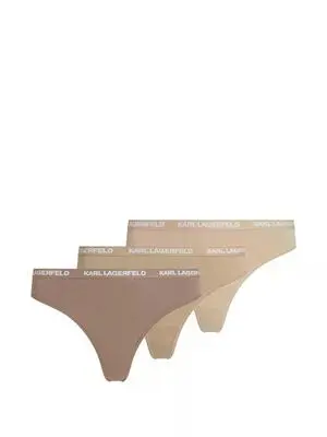 Karl Lagerfeld Logo-detail Cotton Thongs - Neutrals
