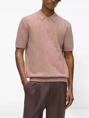 Karl Lagerfeld Monogram-pattern Polo Shirt - Pink