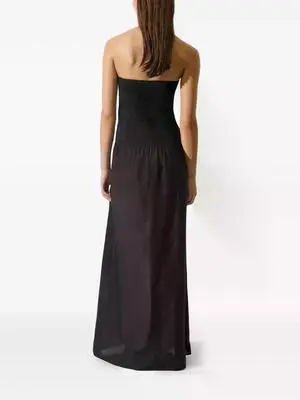 Karl Lagerfeld Maxi Shirred Beach Dress - Black