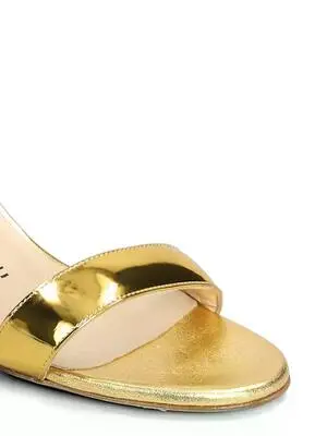 FABIO RUSCONI Metallic-effect Ankle Strap Sandals - Gold