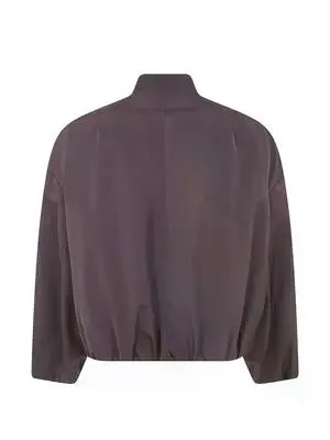 DRHOPE Zip-up Bomber Jacket With Zip-fastening Sleeve Pocket - Brown