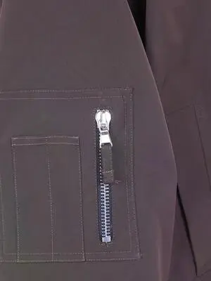 DRHOPE Zip-up Bomber Jacket With Zip-fastening Sleeve Pocket - Brown