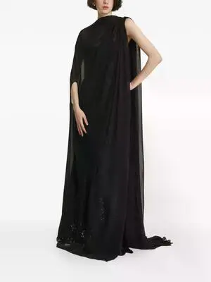 2310 STUDIO Sheer Lace-overlay Draped Cape