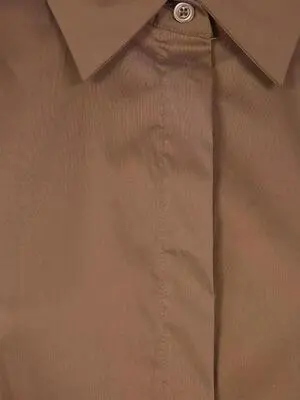 SEMICOUTURE Sleeveless Shirt With Box Pleat - Brown