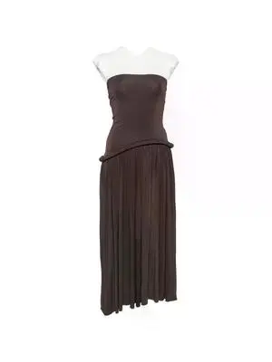 Séfr Strapless Pleated Jersey Dress