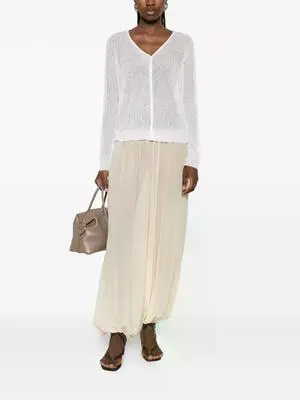 ROBERTO COLLINA V-neck Open-knit Cardigan