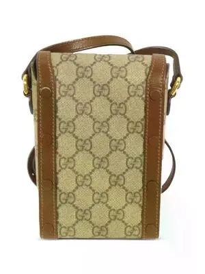 Gucci Mini Gg Supreme Horsebit 1955 Messenger Bag - Neutrals