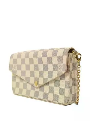 LOUIS VUITTON Felicie Pochette Damier Azur Canvas Shoulder Bag - Neutrals