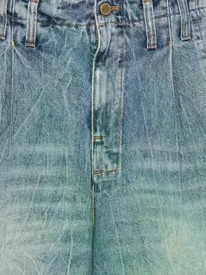 CULTURA Acid Wash Pleated Shorts