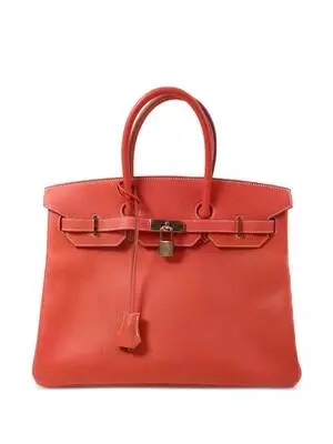 Hermès Birkin 35 Grained Leather Handbag - Red