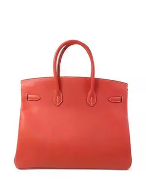 Hermès Birkin 35 Grained Leather Handbag - Red