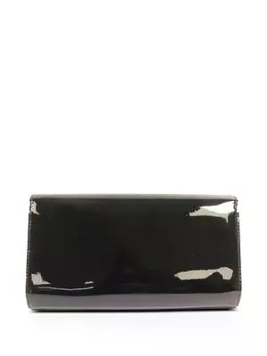 LOUIS VUITTON Patent Leather Embossed Monogram Louise Pouch Bag - Black
