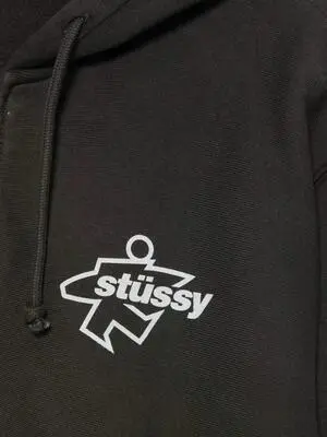 StÜssy Zip-up Hoodie With Surf Logo Print - Grey