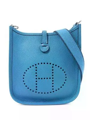 Hermès Evelyne Tpm Clemence-leather Crossbody Bag - Blue