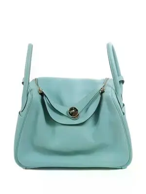 Hermès Lindy 30 Leather Tote Bag - Blue
