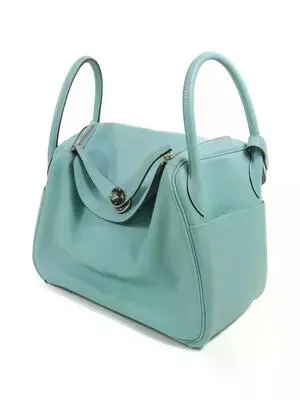 Hermès Lindy 30 Leather Tote Bag - Blue
