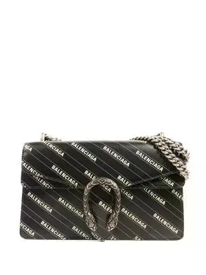 Gucci X Balenciaga Dionysus Leather Shoulder Bag - Black