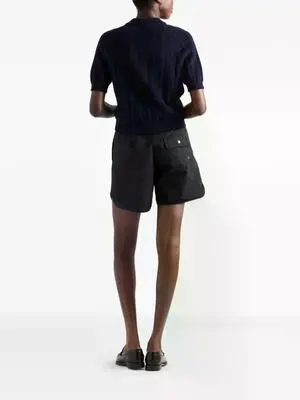 Prada Openwork Cotton Short-sleeve Polo Shirt