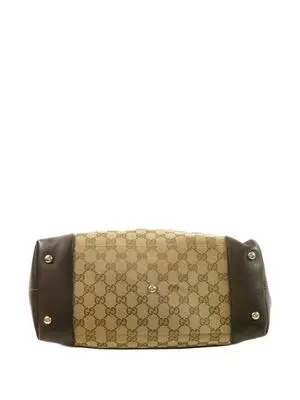 Gucci Gg Monogram Horsebit Tote - Neutrals