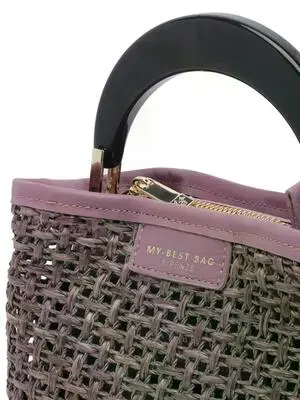 MY BEST BAG FIRENZE Woven Leather-trim Clutch Bag