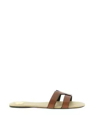Saint Laurent Mabrouka Flat Sandals - Brown