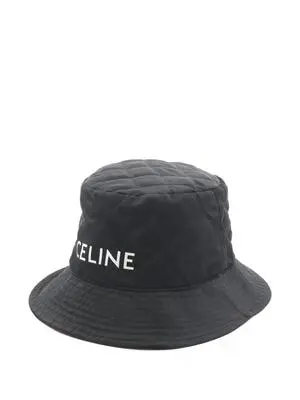 Celine Quilted Bucket Hat - Black