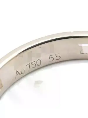 Hermès 18kt White Gold Hercules Engraved Logo Ring