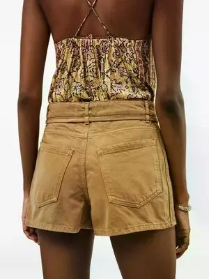 Ba&sh Catia Tie-waist Patch-pocket Shorts - Neutrals