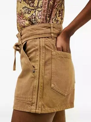 Ba&sh Catia Tie-waist Patch-pocket Shorts - Neutrals