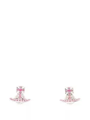 VIVIENNE WESTWOOD Orb Motif Rhinestone Stud Earrings - Silver
