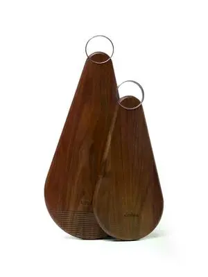 WOODSEA Pear-shaped Metal-ring Serving Board - Brown