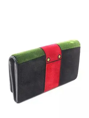 Prada 2010s Velluto Ricamo Bi-fold Wallet